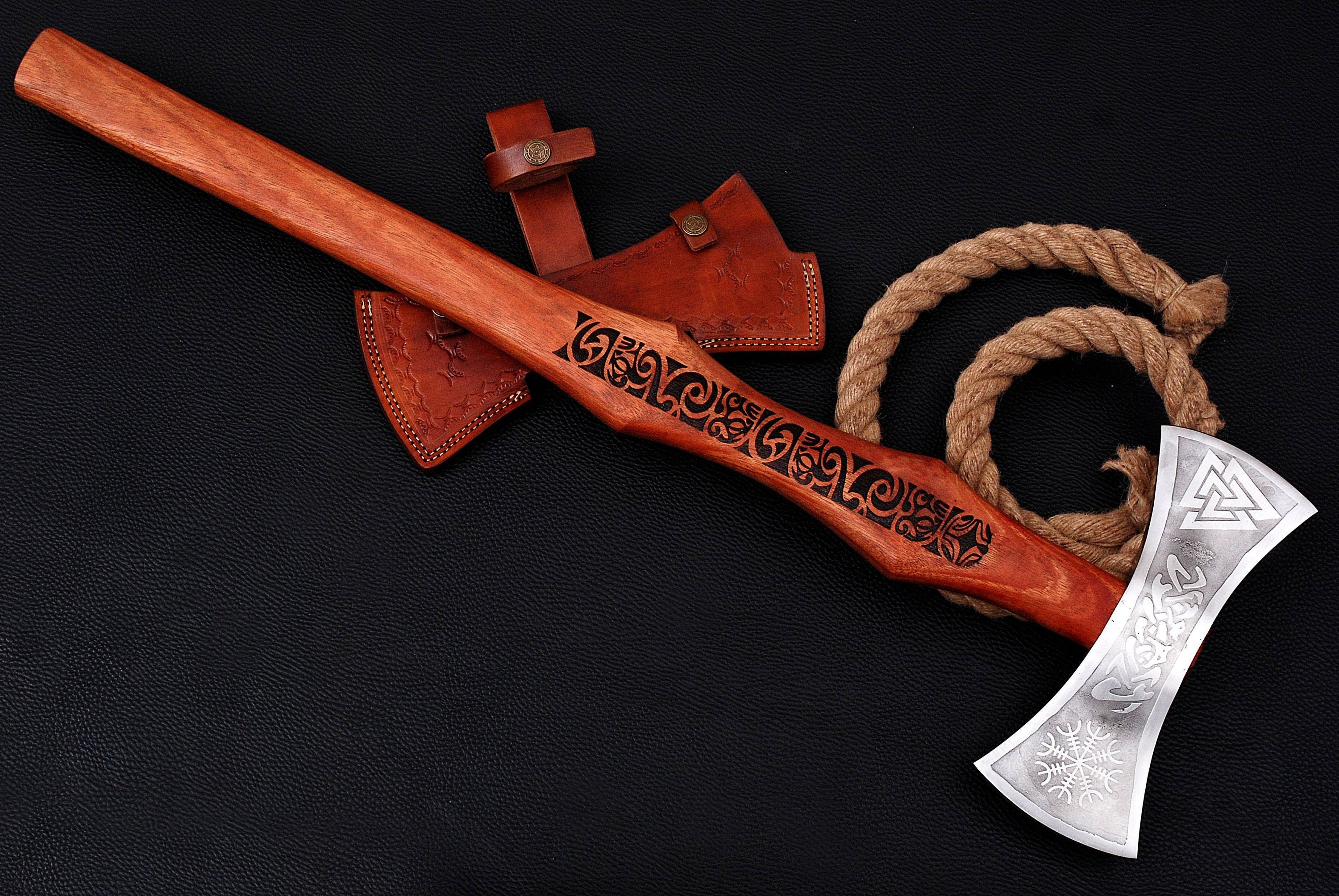Custom handmade J2 steel nordic mark axe Handmade axe Ash wood Home ...
