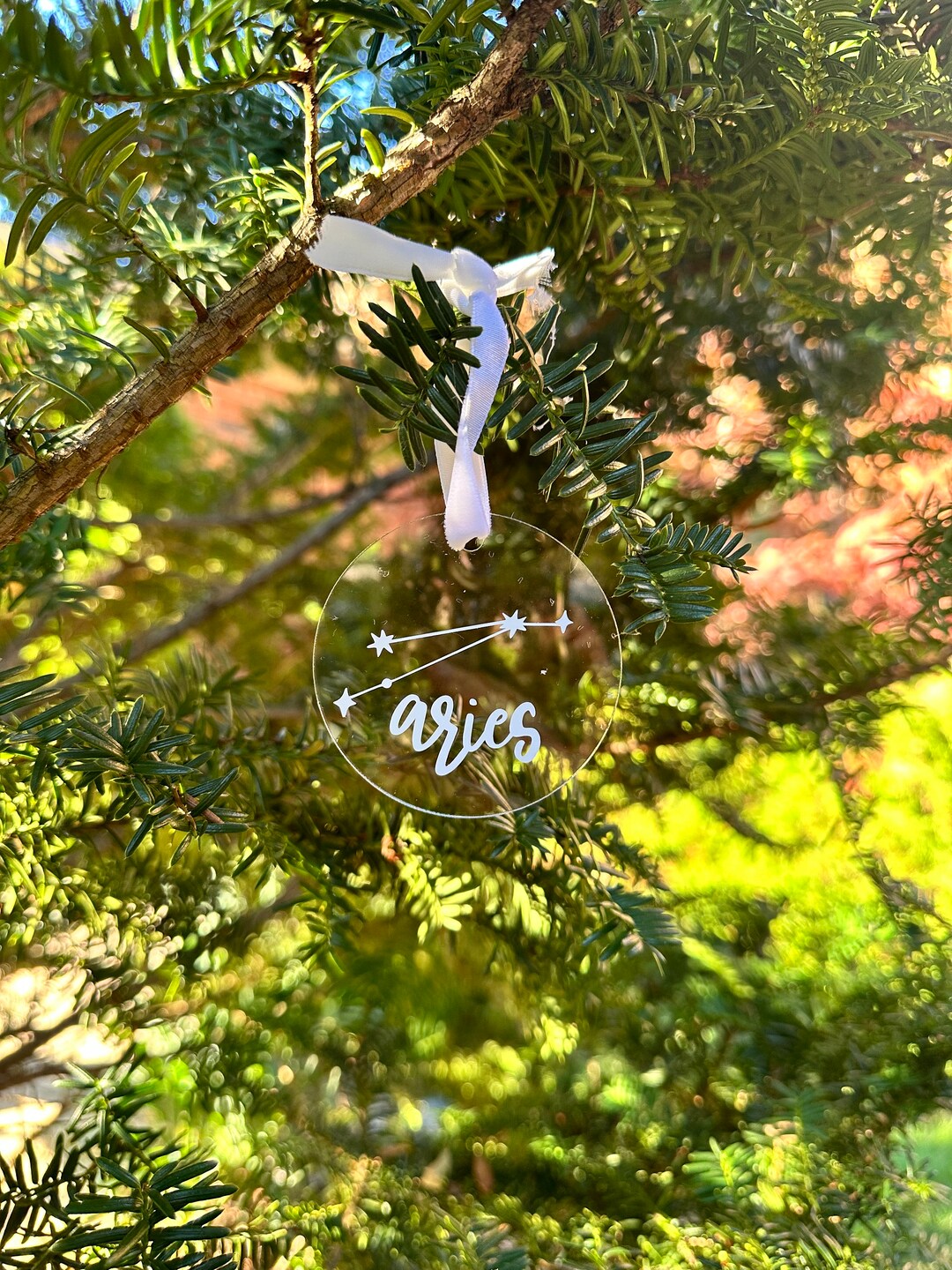 Custom Zodiac Sign Christmas Ornament, Aries Constellation Christmas ...