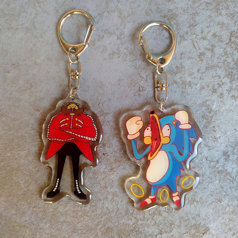 Mad Sonic and Chad Dr.eggman Acrylic Keychains - Etsy