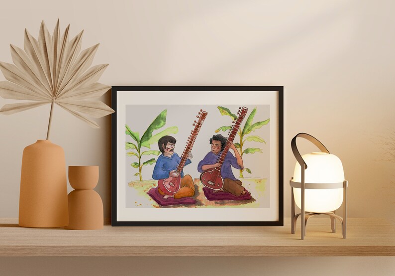 George Harrison Ravi Shankar Poster Digital Download George - Etsy