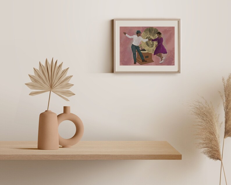 Dance Print "couple Dancing to Jazz Music", Music Poster, Present for ...