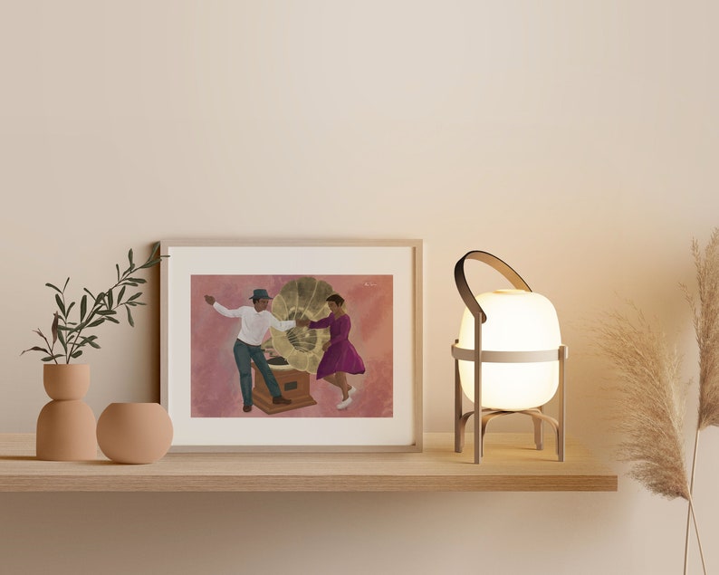 Dance Print "couple Dancing to Jazz Music", Music Poster, Present for ...