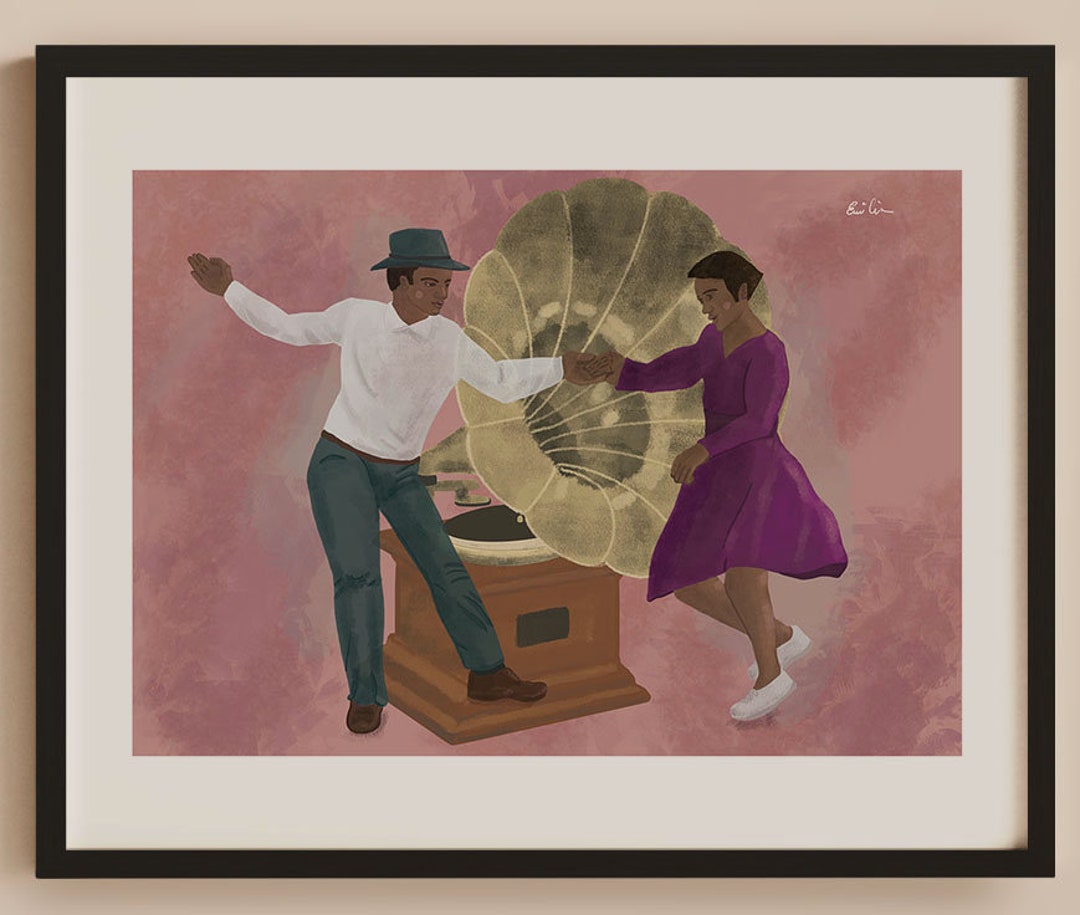 Dance Print "couple Dancing to Jazz Music", Music Poster, Present for ...