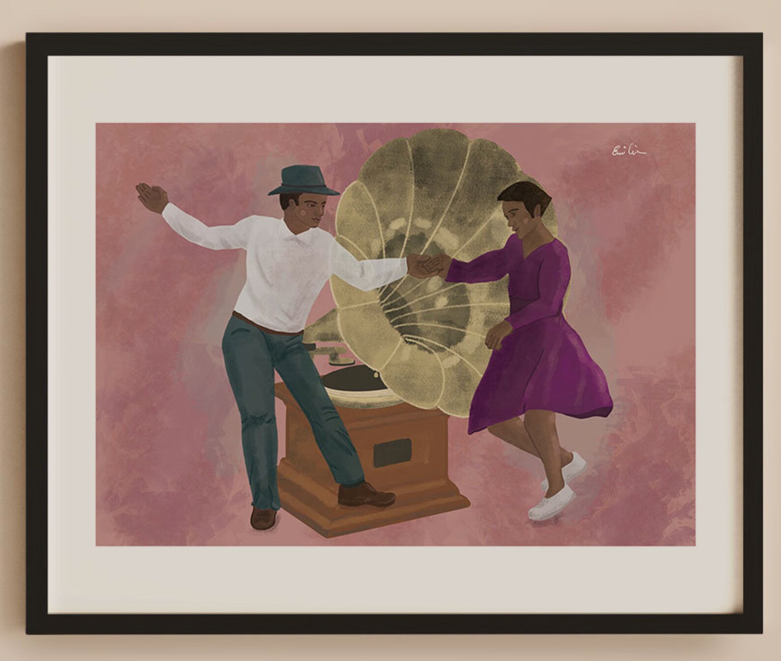 Dance Print "couple Dancing to Jazz Music", Music Poster, Present for ...
