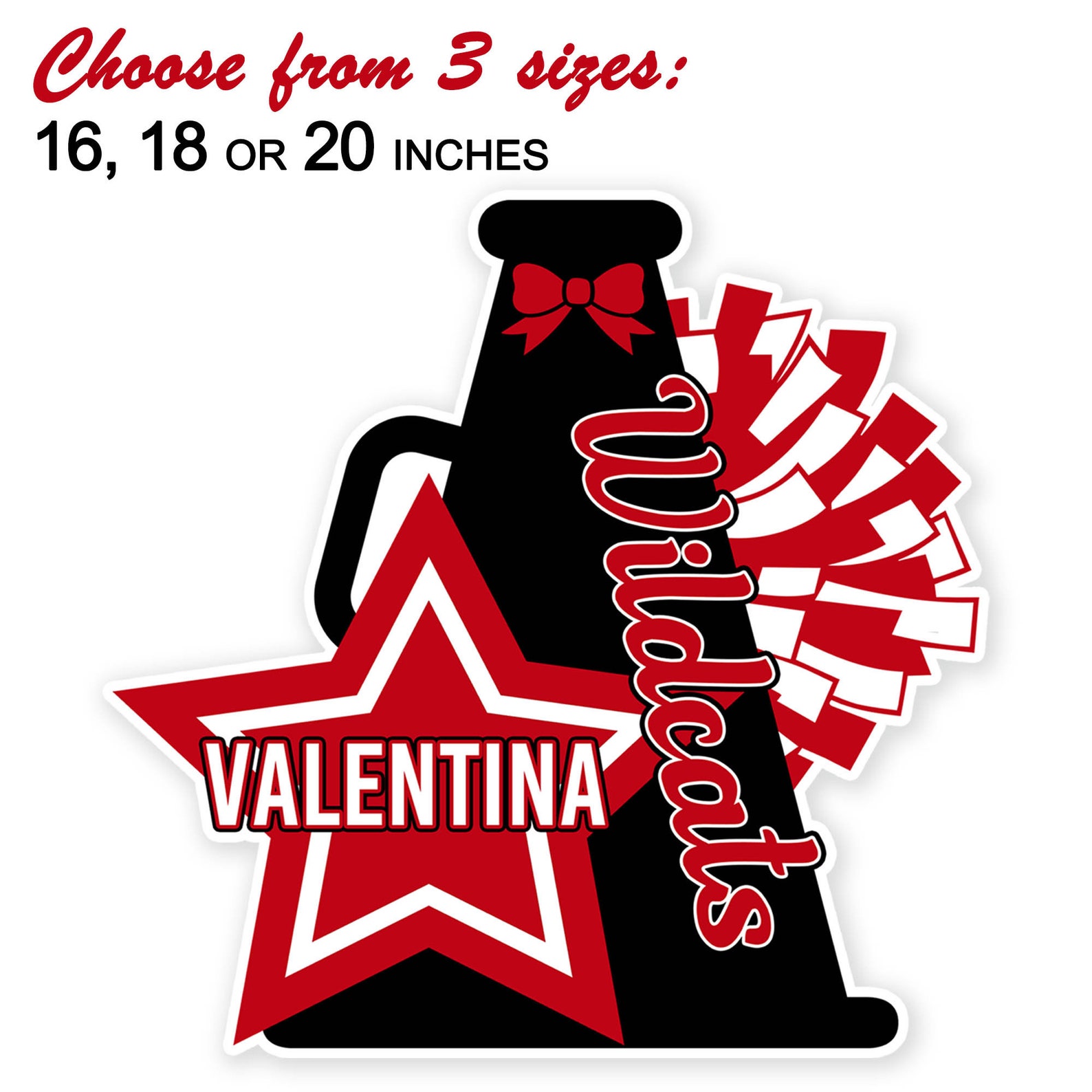 Personalized Cheer Yard Sign | Custom Megaphone Cheerleader Yard Sign W ...