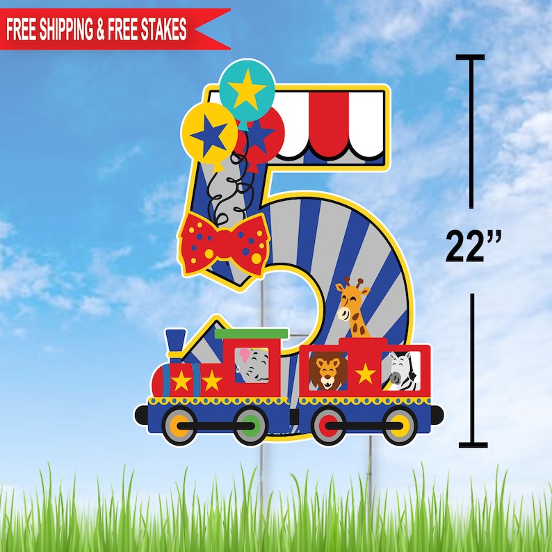 22 Circus Theme Number Yard Sign Cutout Carnival Number Cutout Yard ...