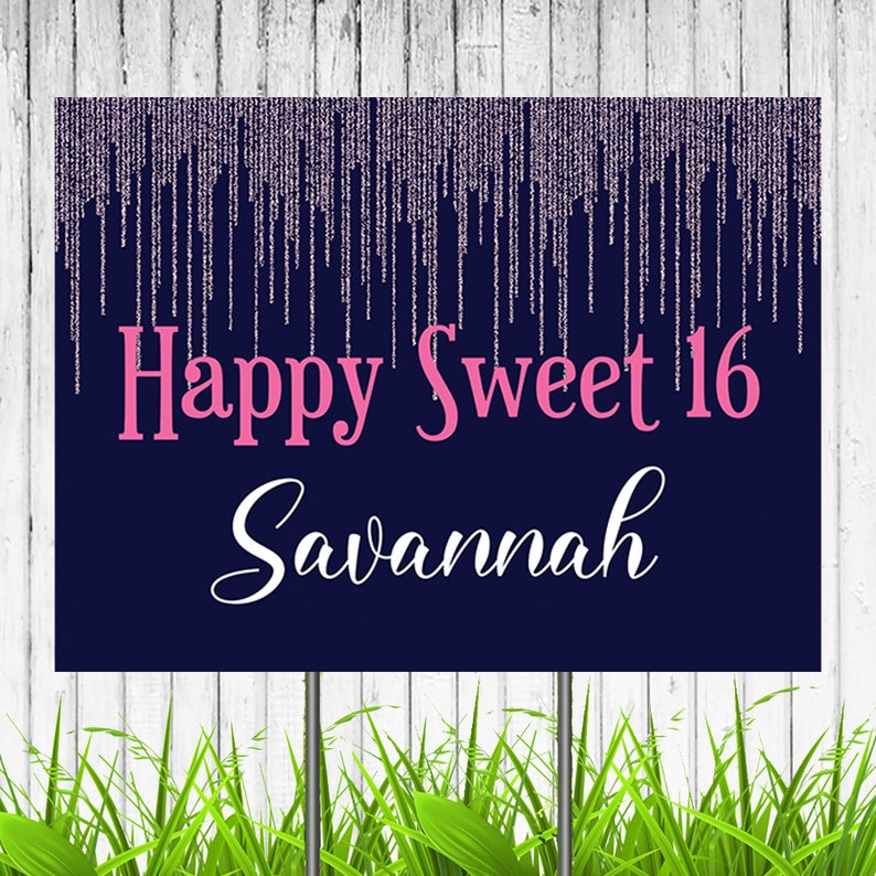 Happy Sweet 16 Personalized Yard Sign, Sweet 16 Custom Yard Sign - Etsy