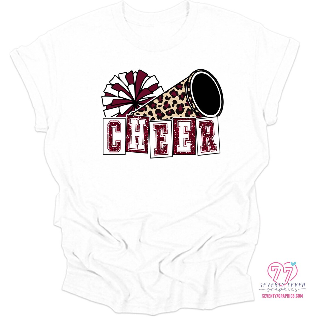 Maroon and Black Cheer T-shirt, Sideline Cheer, Cheerleader, Cheer ...