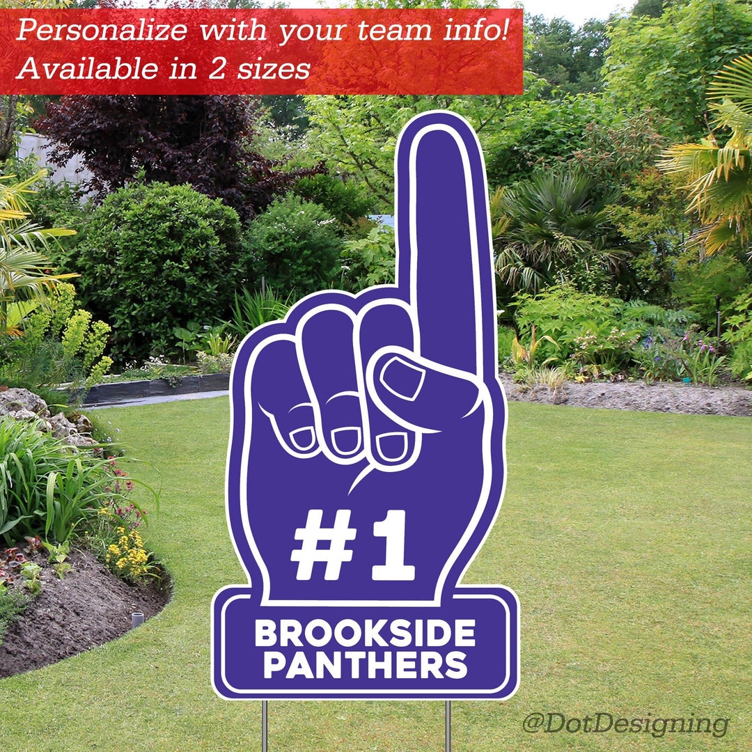 Personalized Foam Finger Yard Sign | Sports Fan Lawn Sign | 31 Fan ...