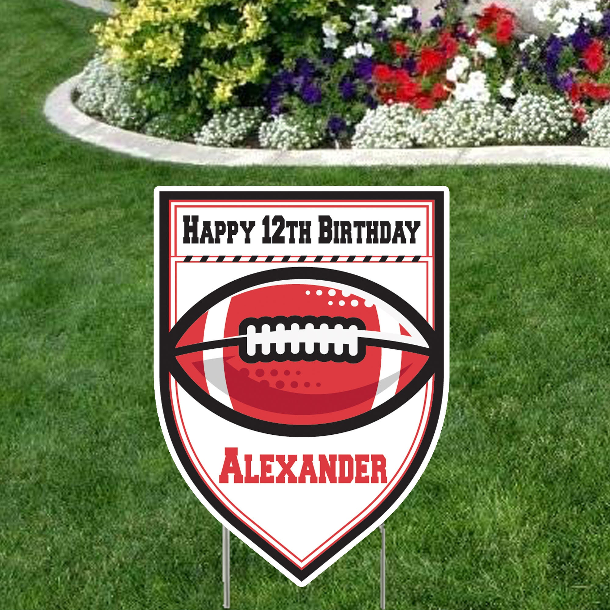 Football Theme Happy Birthday Personalized Yard Sign, Football Yard ...