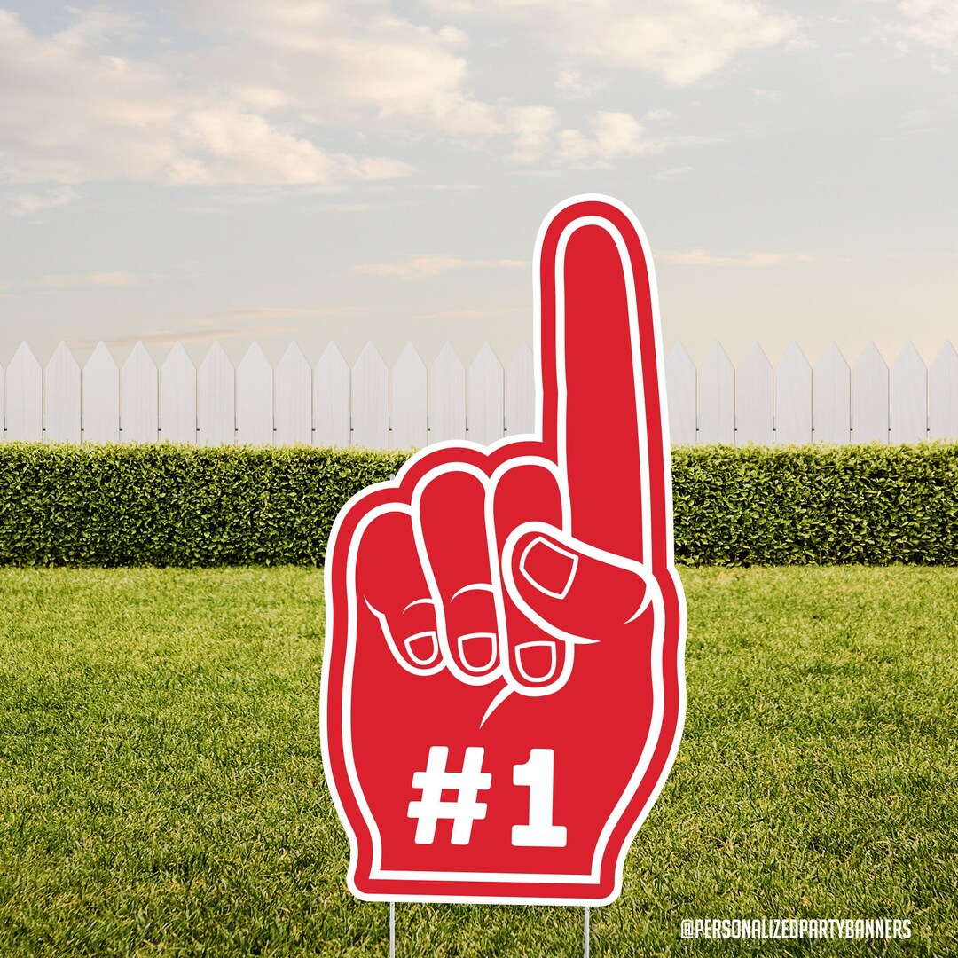 Foam Finger Yard Sign | Sports Fan Lawn Sign | Sports Outdoor Yard ...