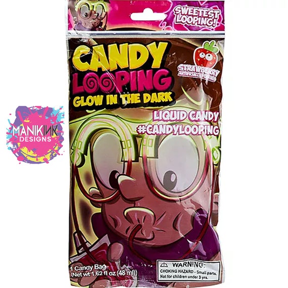 Candy Looping Glow-in-the-dark Glasses With Liquid Sour Candy | Etsy