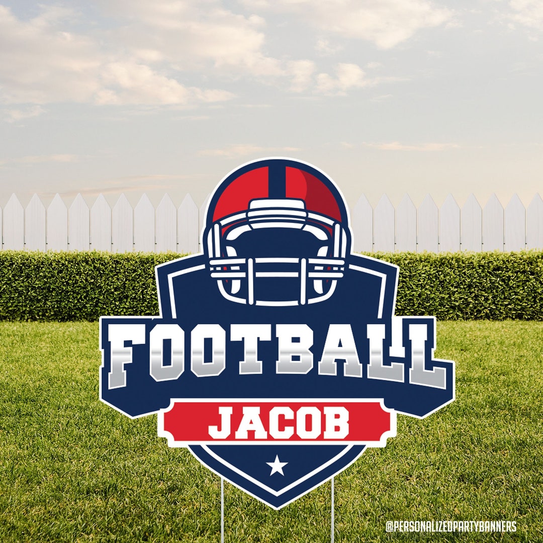 Personalized Football Fan Yard Sign | Football Player Lawn Sign ...