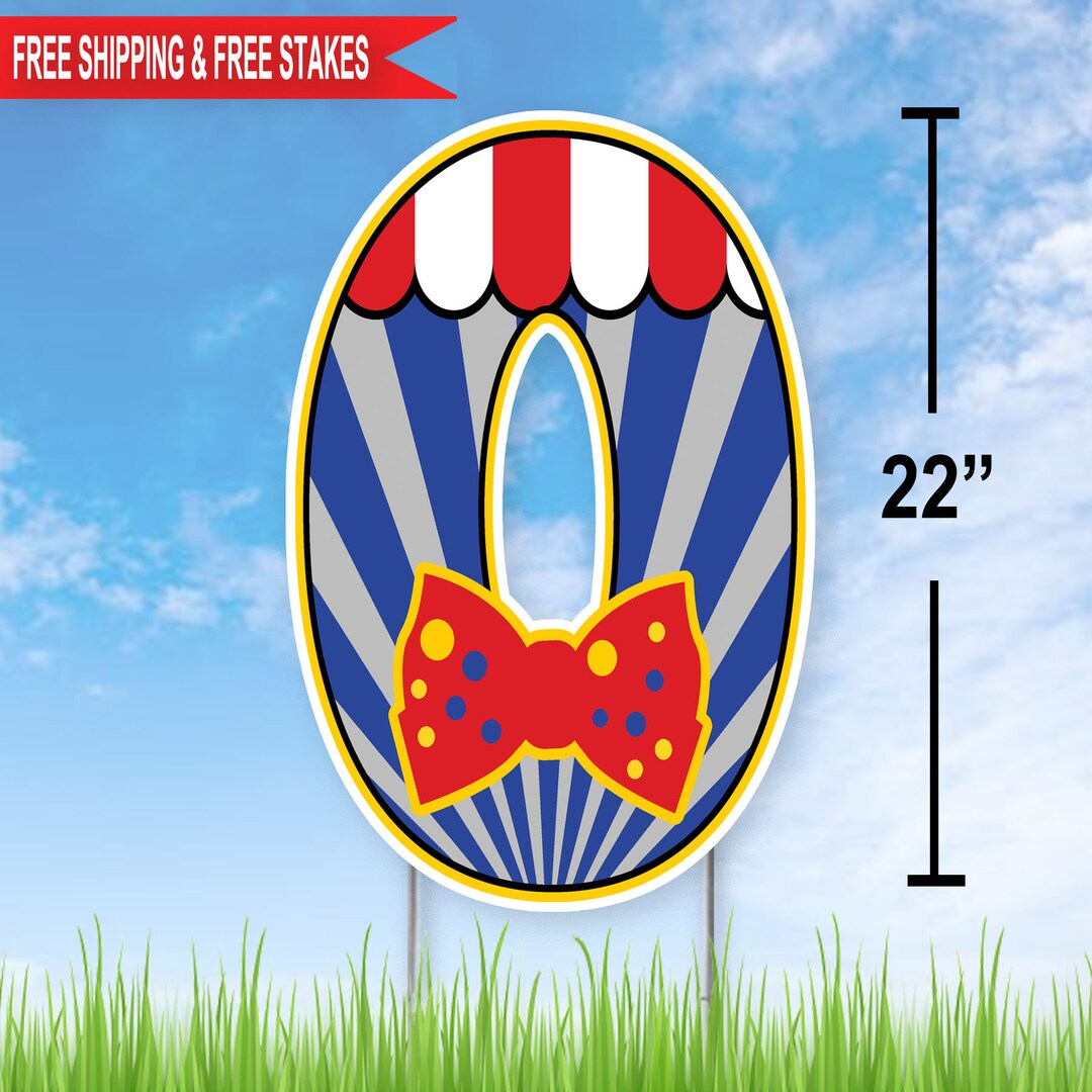 22 Circus Theme Number Yard Sign Cutout Carnival Number Cutout Yard ...