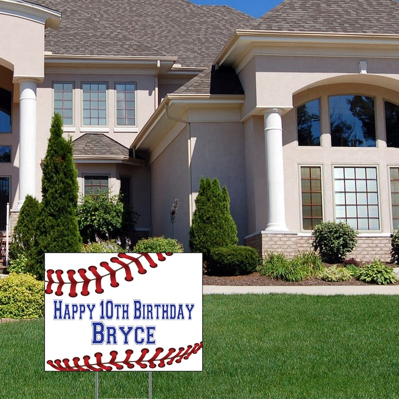 Baseball Theme Happy Birthday Personalized Yard Sign, Baseball Yard ...