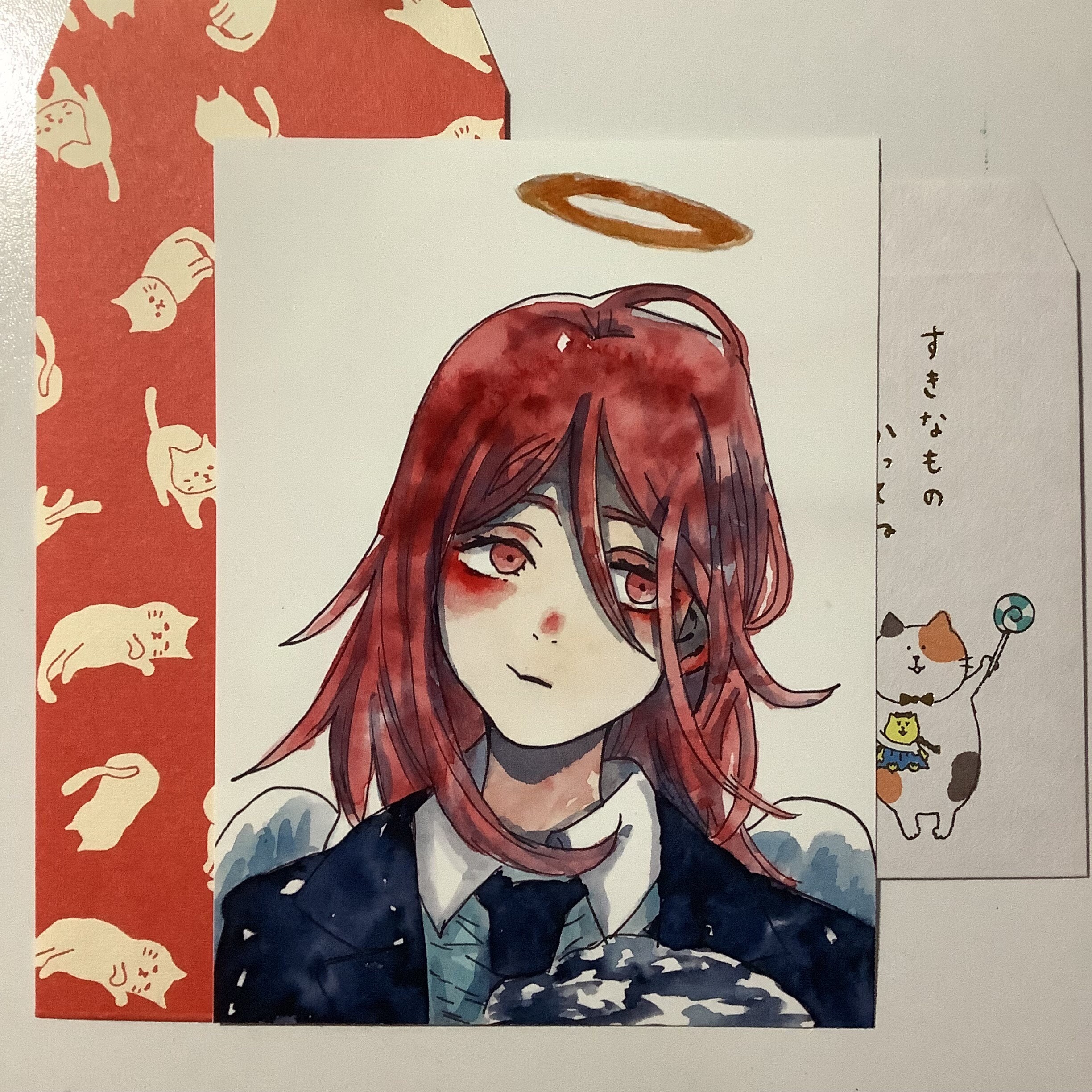 Chill Red Dude Anime Watercolor Print - Etsy UK