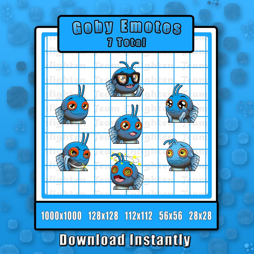 7 MORE Adorable Goby Fish Emotes Pack for Twitch and Discord - Etsy