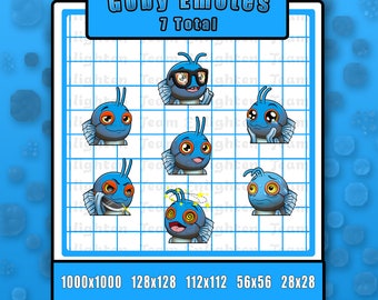 7 Adorable Goby Fish Emotes Pack for Twitch and Discord - Etsy