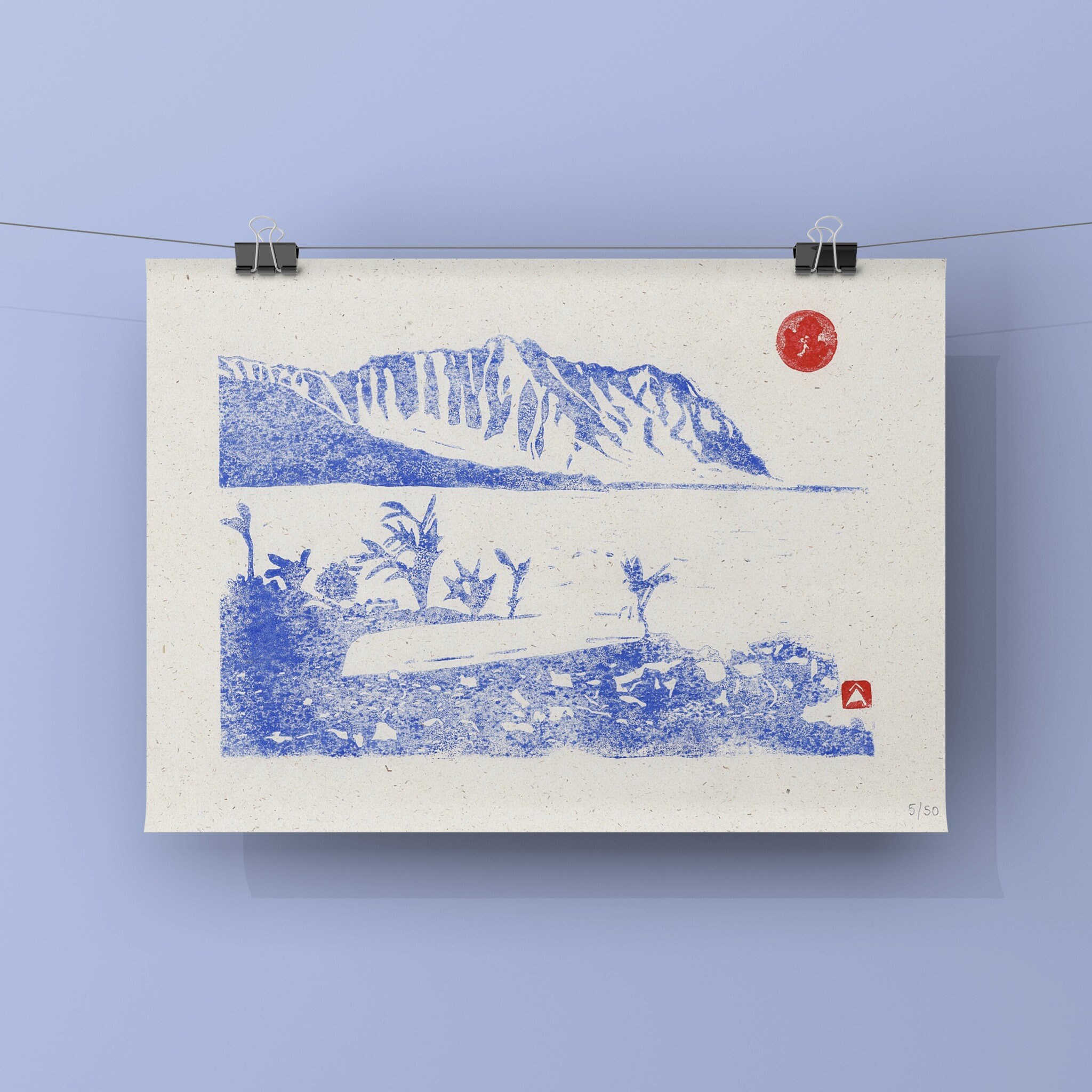 Hawaii. Linocut. A4 - Etsy