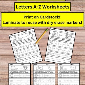 26 Printable PDF Pages of Alphabet Tracing Activities for - Etsy