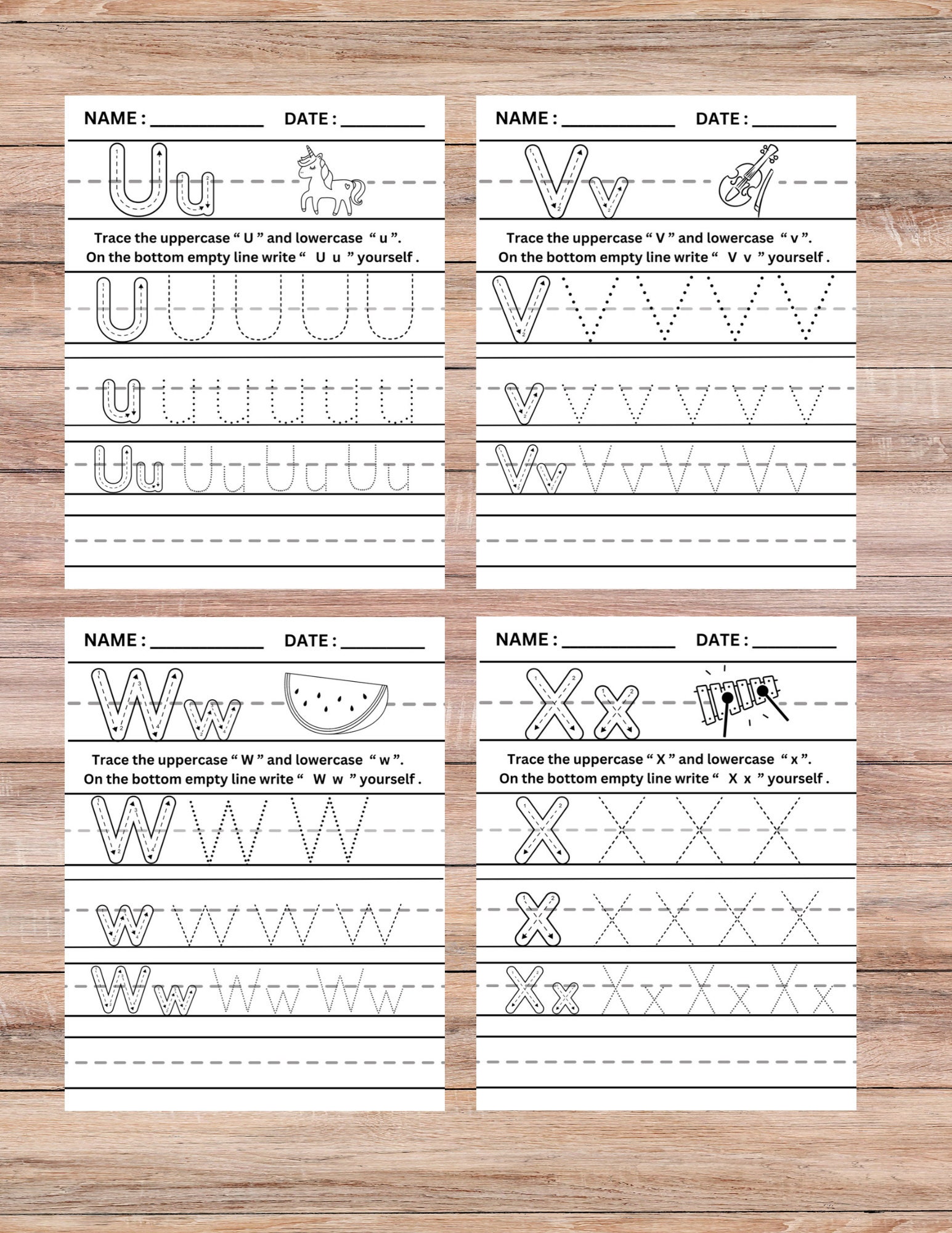 26 Printable PDF Pages of Alphabet Tracing Activities for - Etsy