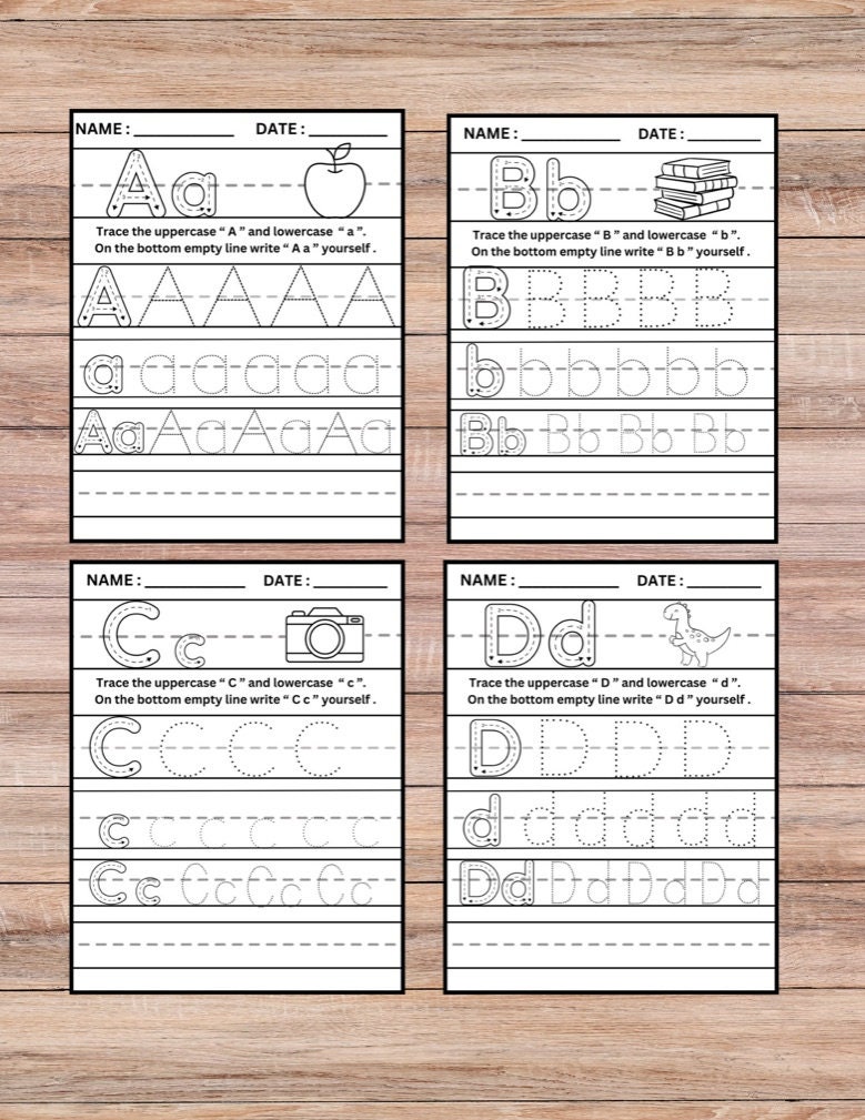 26 Printable PDF Pages of Alphabet Tracing Activities for - Etsy