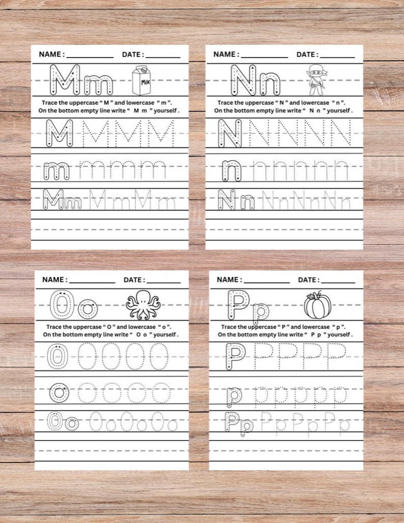 26 Printable PDF Pages of Alphabet Tracing Activities for - Etsy