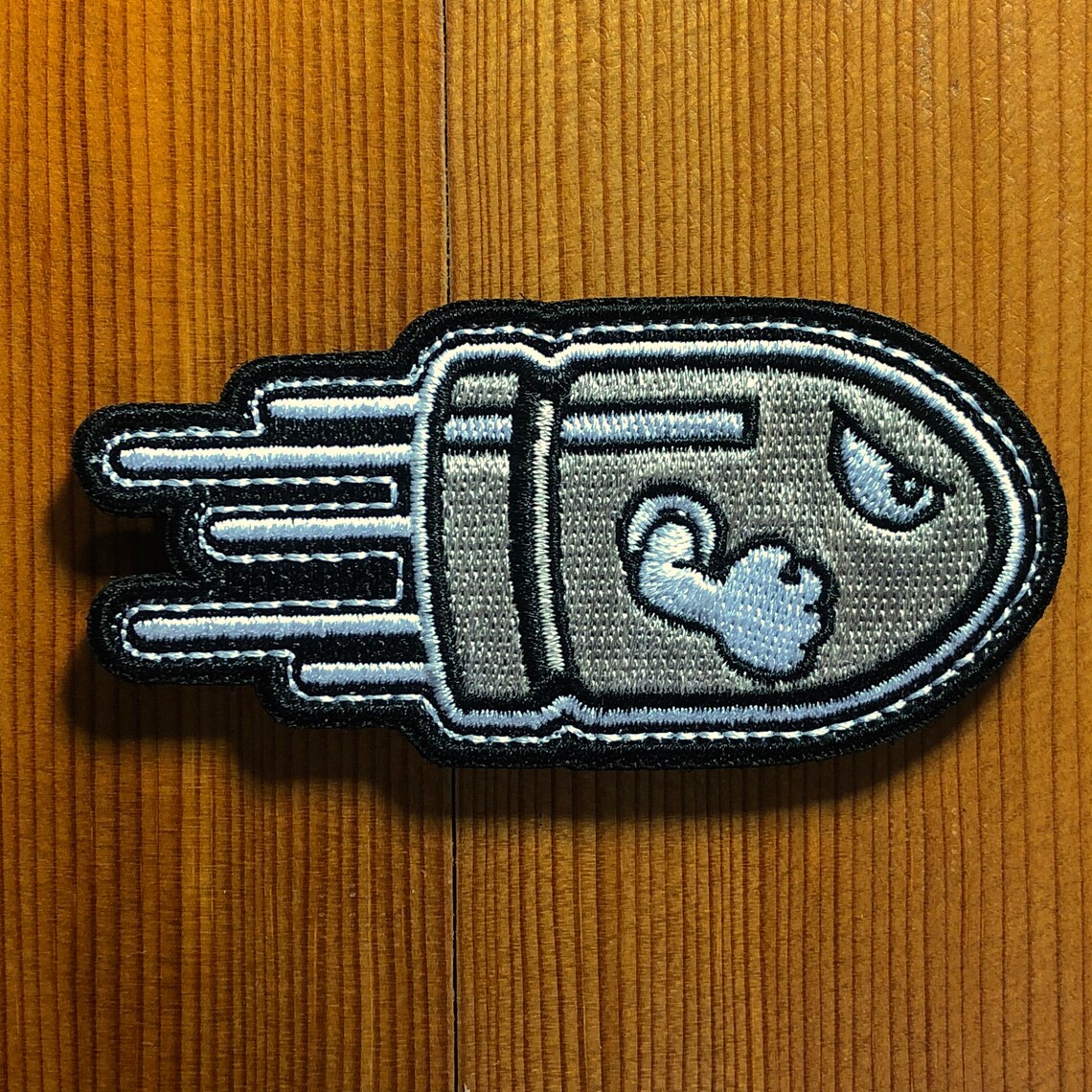 Angry Silver FLYING BULLET Patch Morale Bill Mario Subdued | Etsy