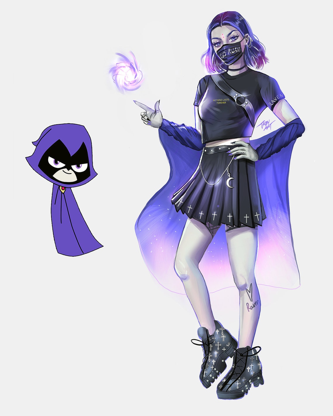 Modern Raven Teen Titans GO Sticker | Etsy