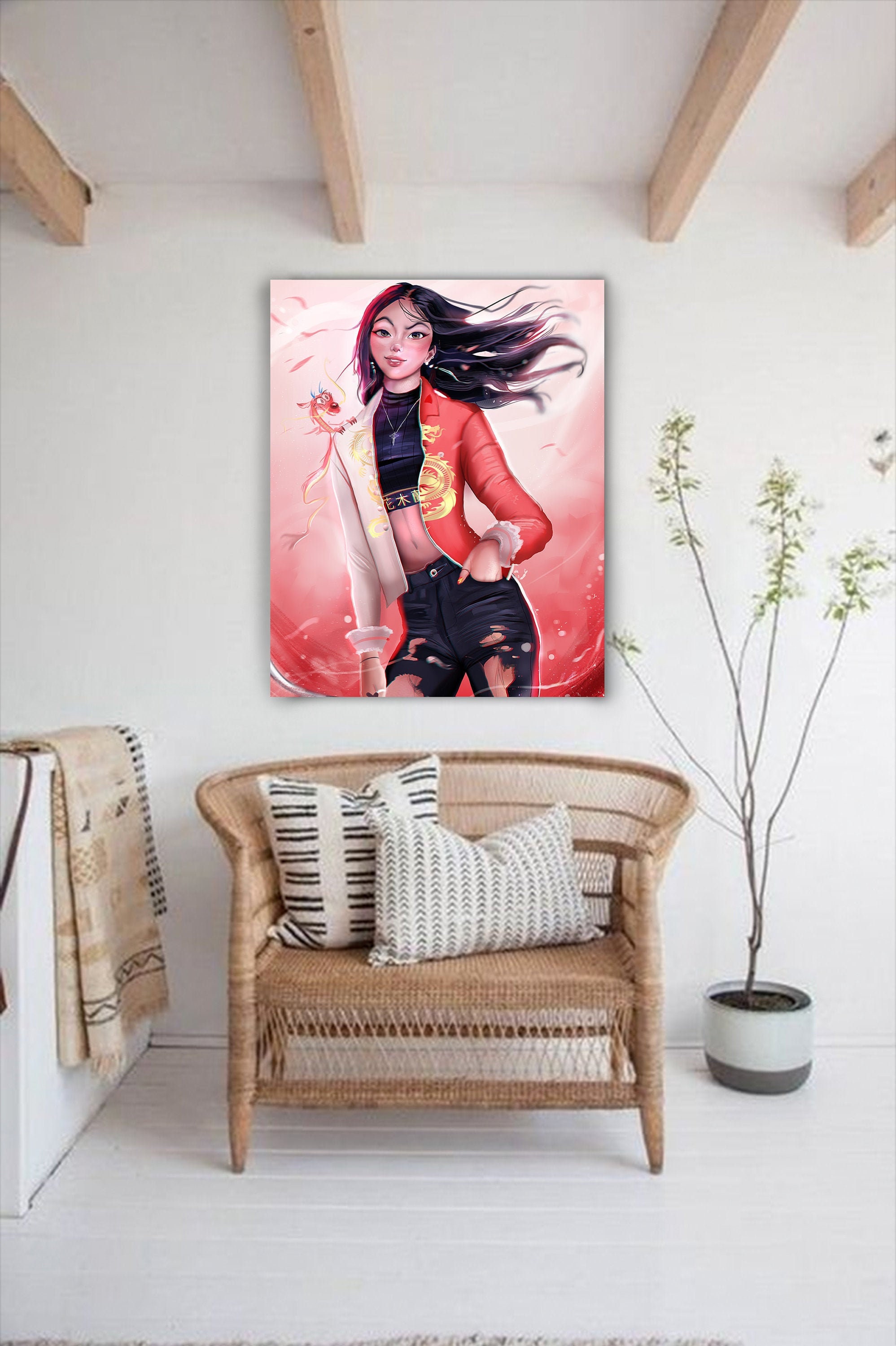 Modern Mulan Disney Fine Art Print - Etsy