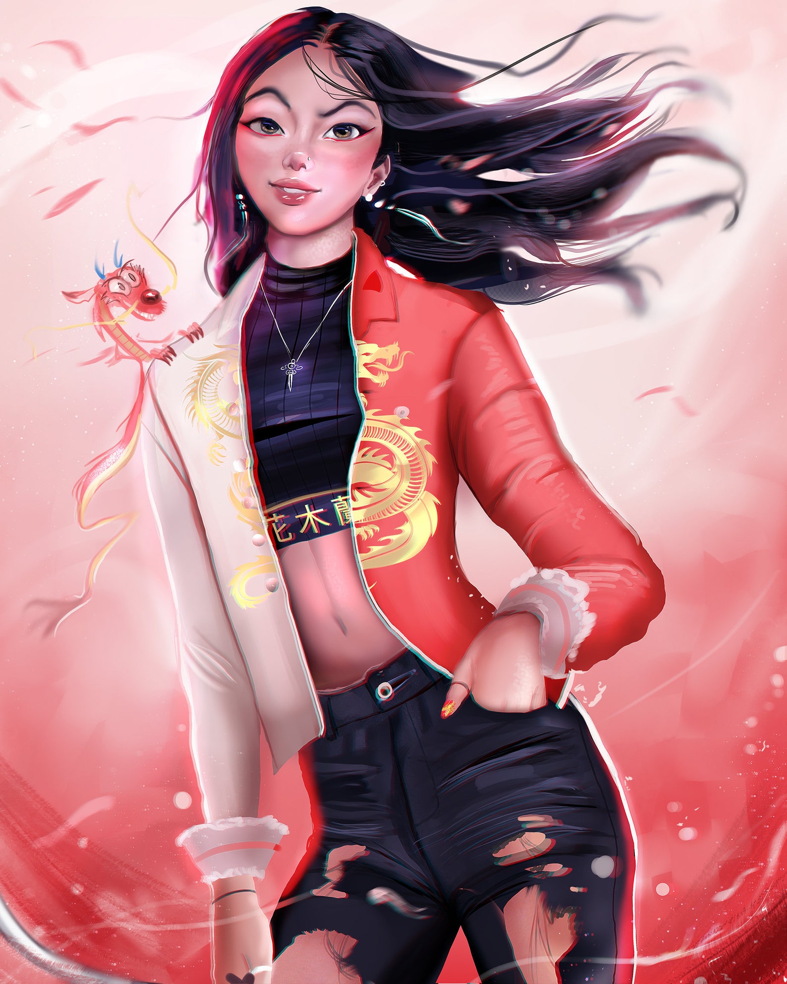 Modern Mulan Disney Fine Art Print - Etsy