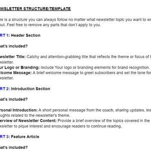 52 Week Newsletter Topics and Template for Life Coaches | Life Coach ...