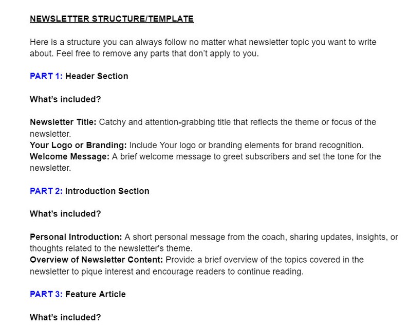 52 Week Newsletter Topics and Template for Life Coaches | Life Coach ...