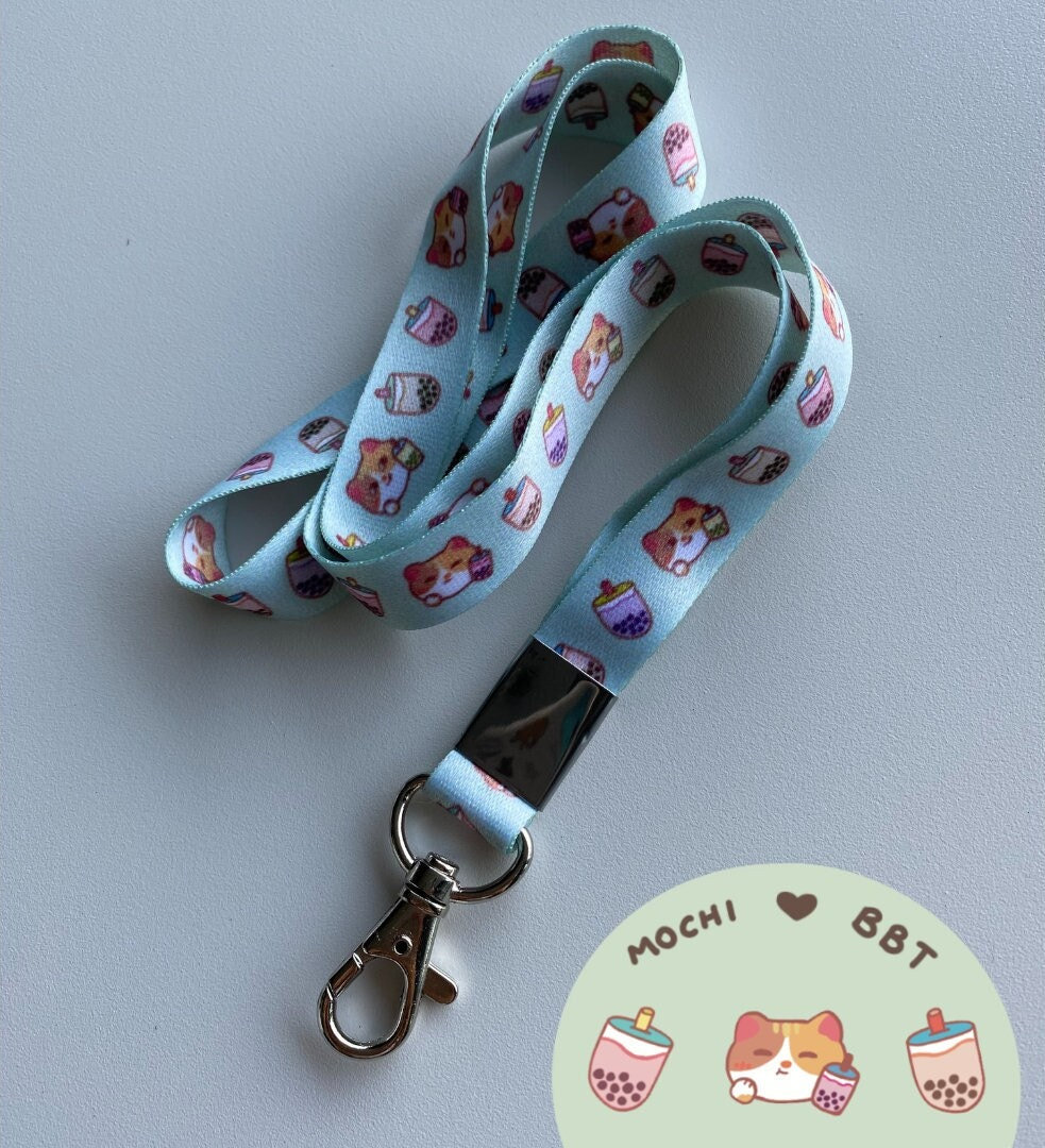 Cute Mochi Cat Loves Bubble Tea Lanyard Boba Love Neck Strap - Etsy Canada