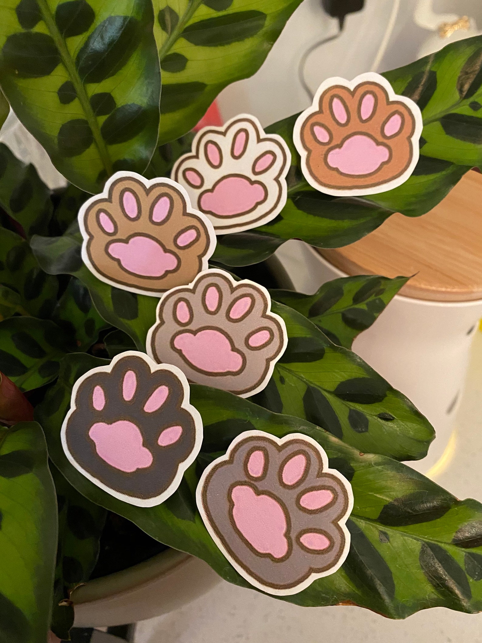 Cat Paws Stickers Set For Cat lovers Set of 12 Kawaii | Etsy