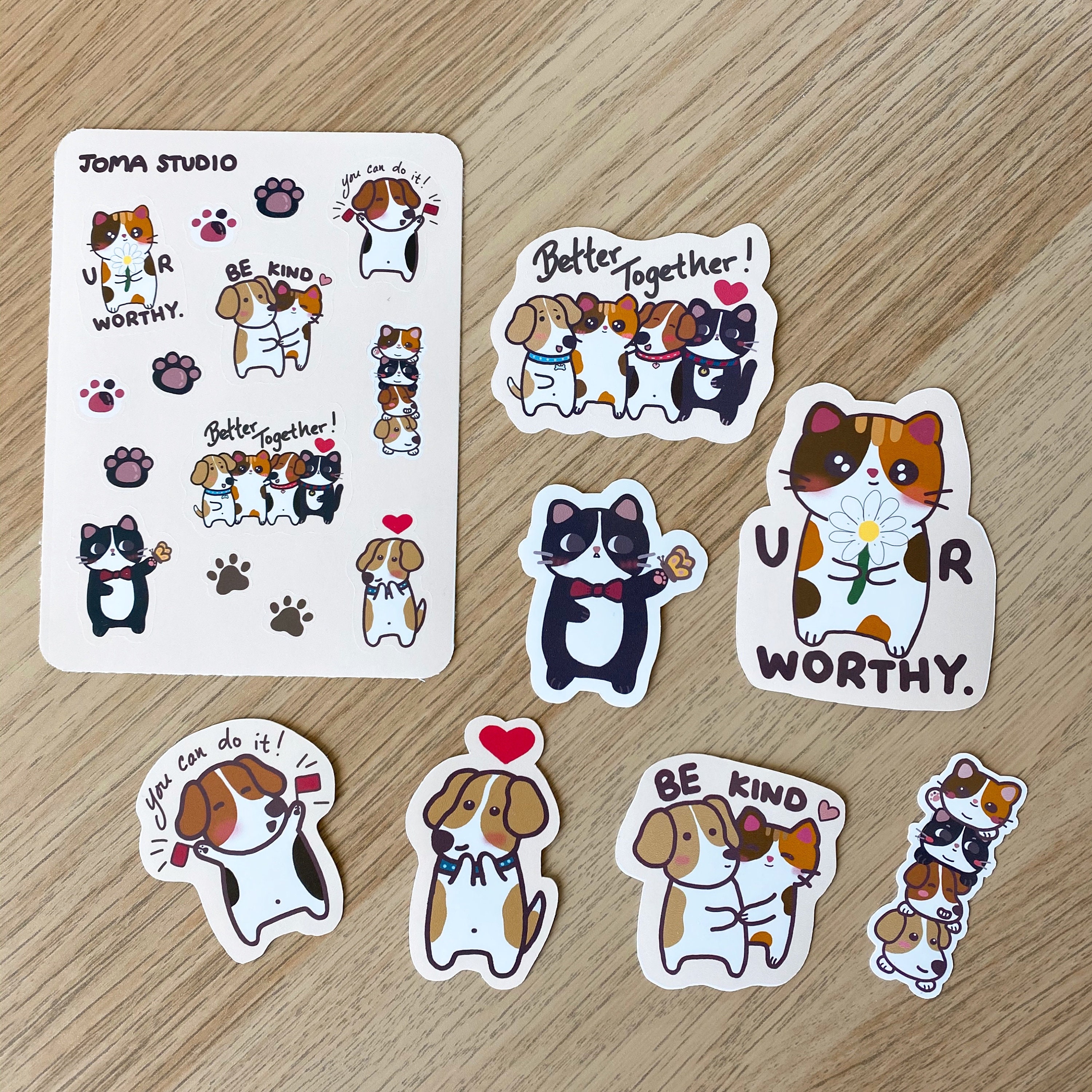 Better Together Sticker Bundle Value Sticker Pack Cats and - Etsy UK