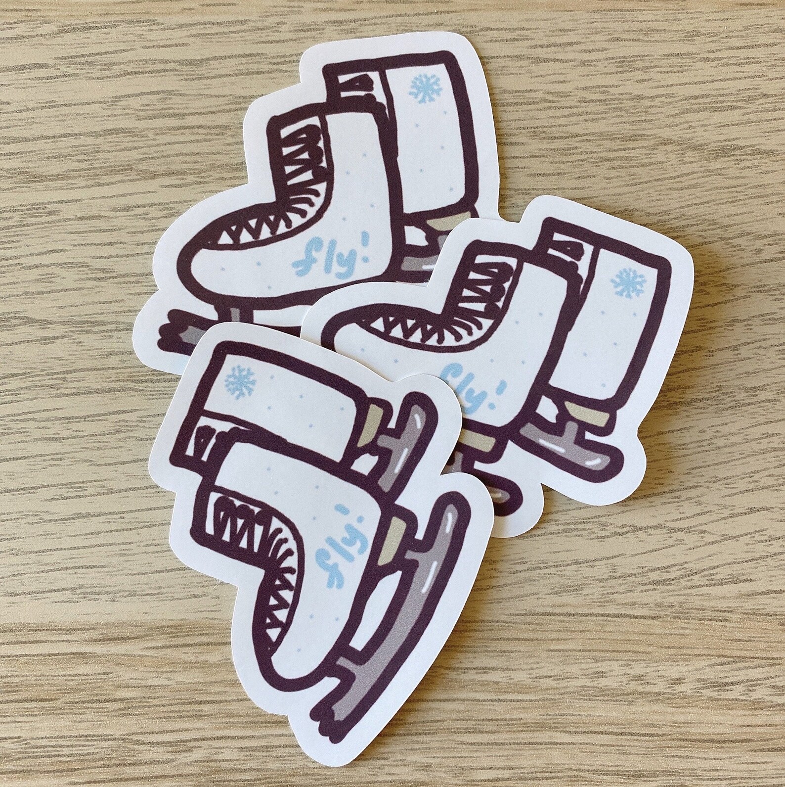 Figure Skating Stickers L White Figure Skate Stickers L Kawaii - Etsy UK