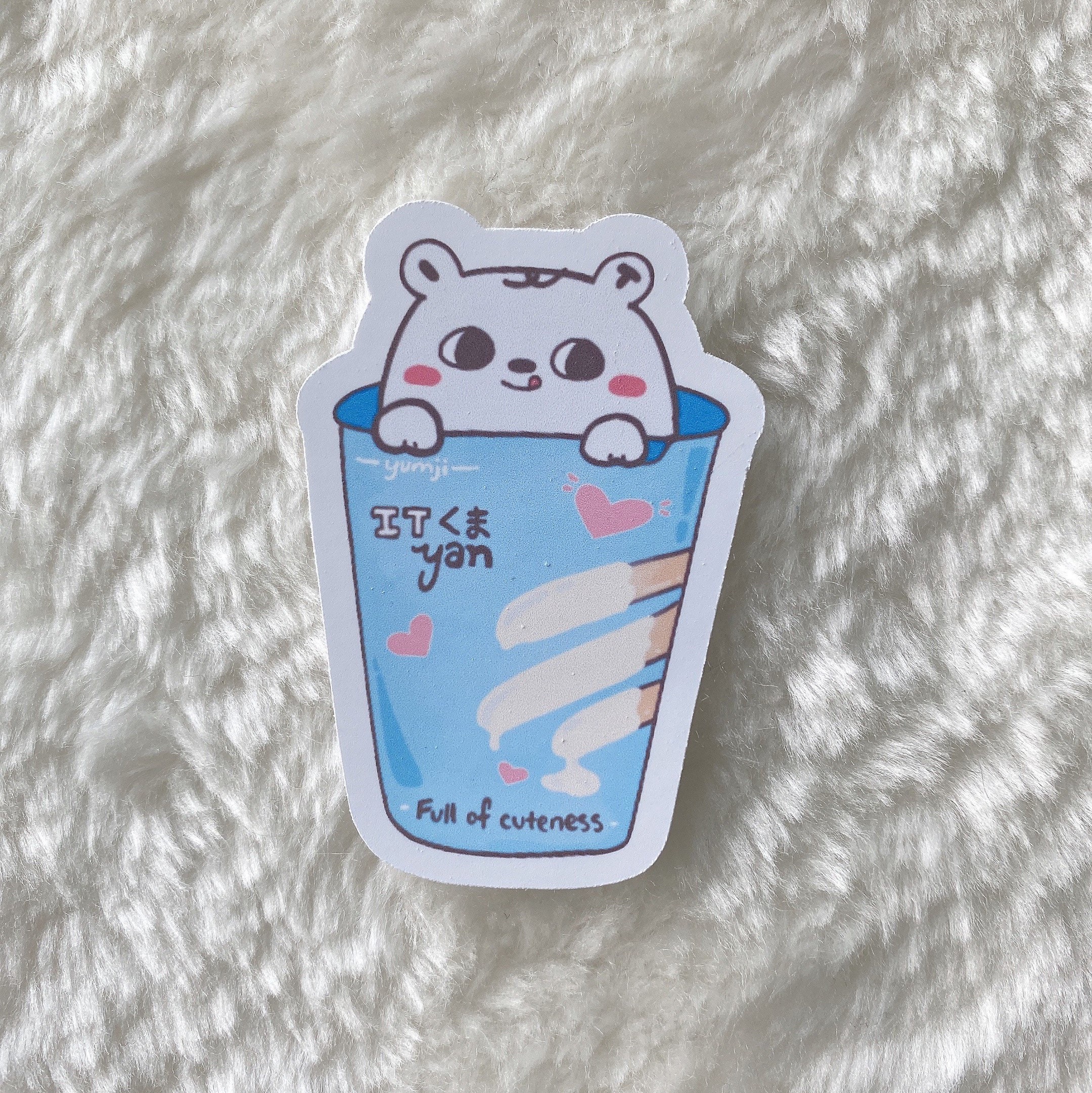 White IT Kuma Yan Yan Cup Sticker Chocolate Snack Stickers - Etsy