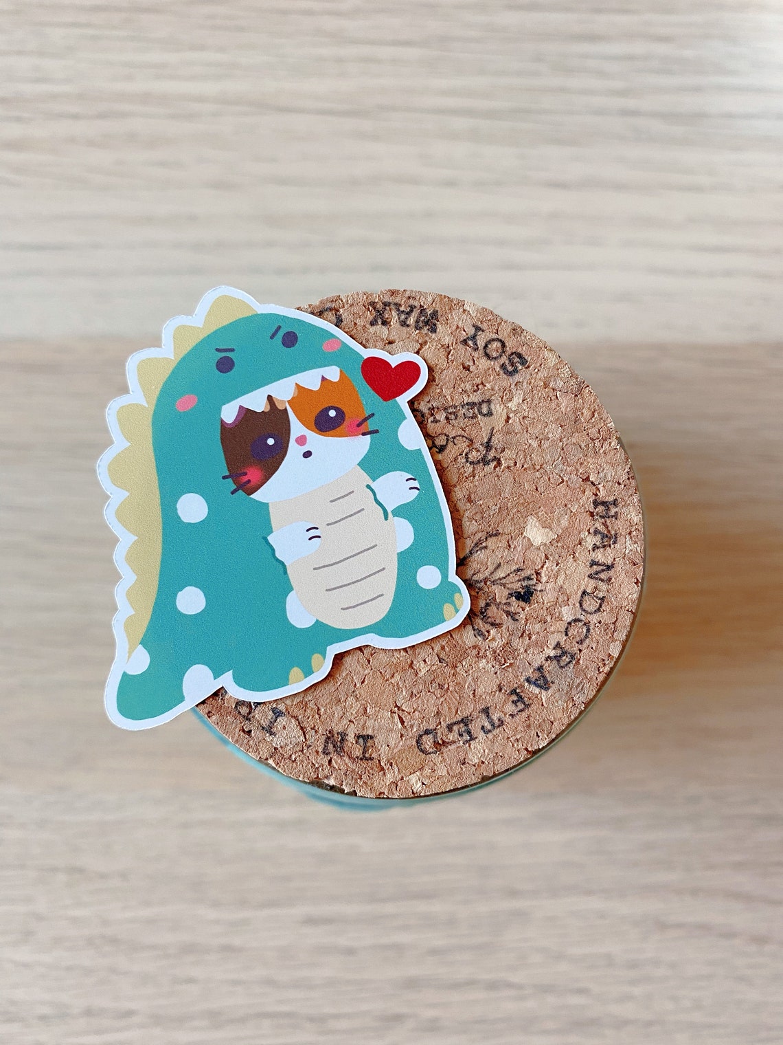 Cute Dinosaur Cat Stickers Kawaii Mochi Cat Stickers Meow | Etsy