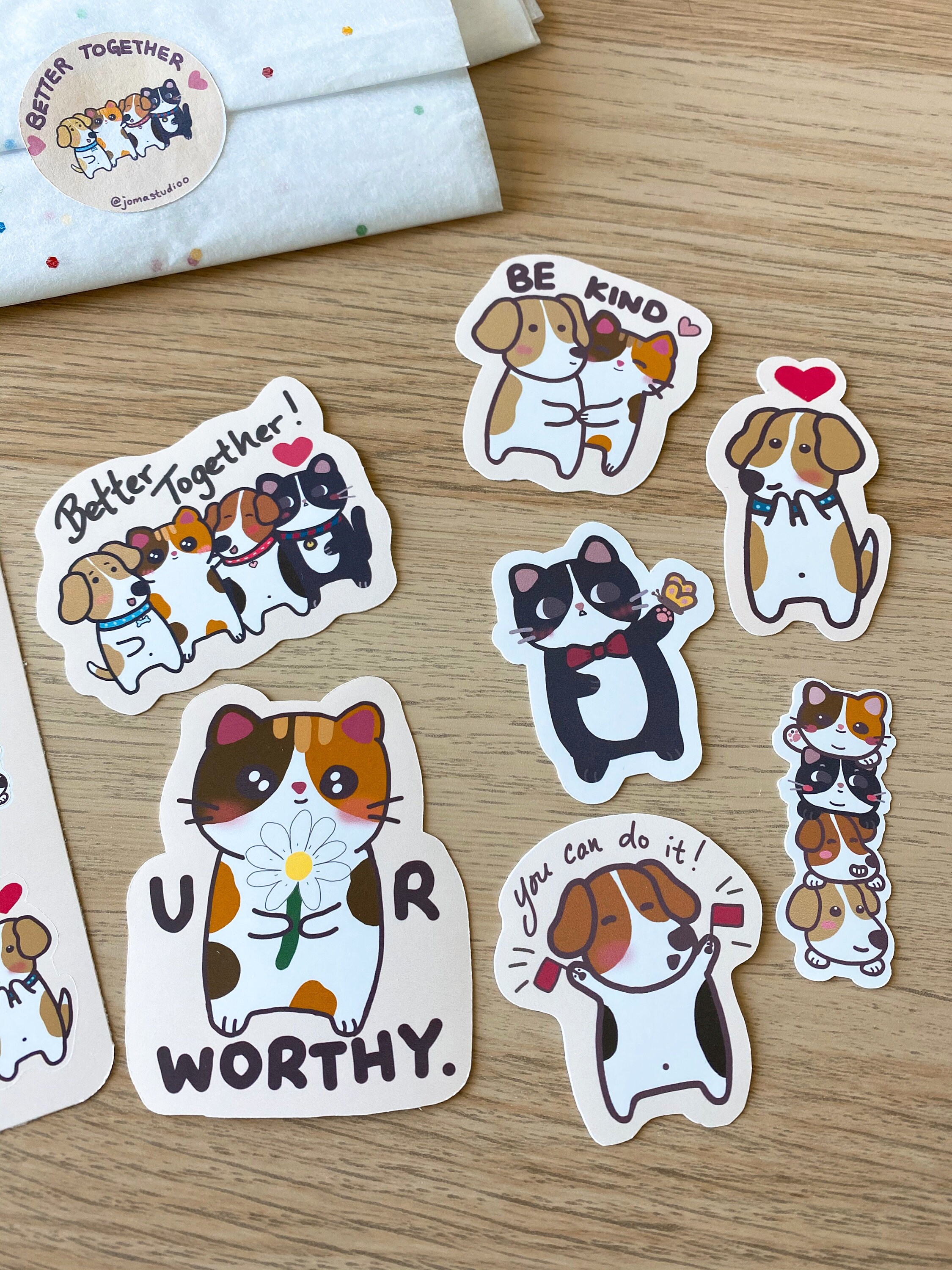 Better Together Sticker Bundle Value Sticker Pack Cats and - Etsy UK