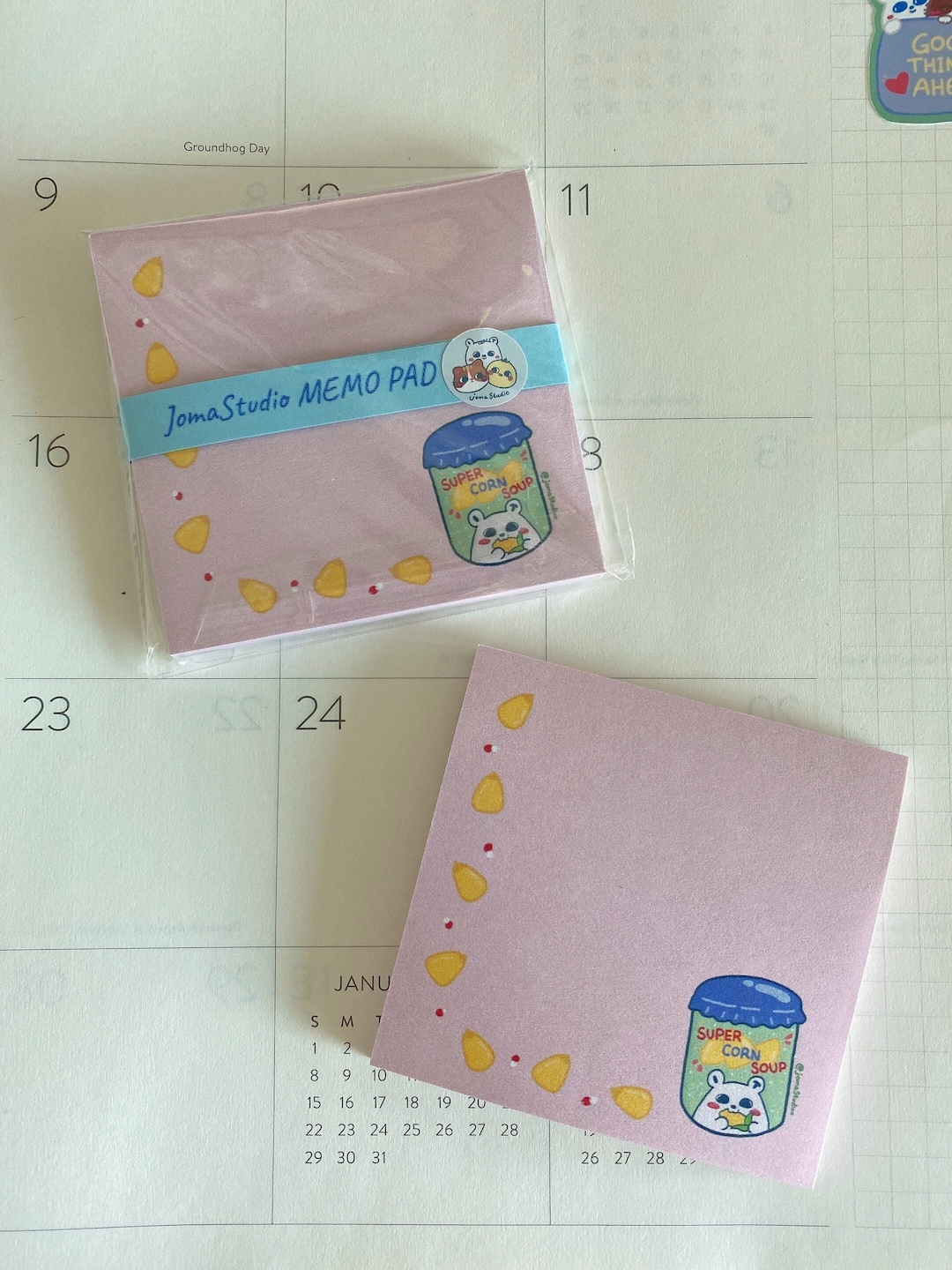 Super Corn Soup IT Kuma Bear Post-it Note Pads Kawaii Pastel Purple ...