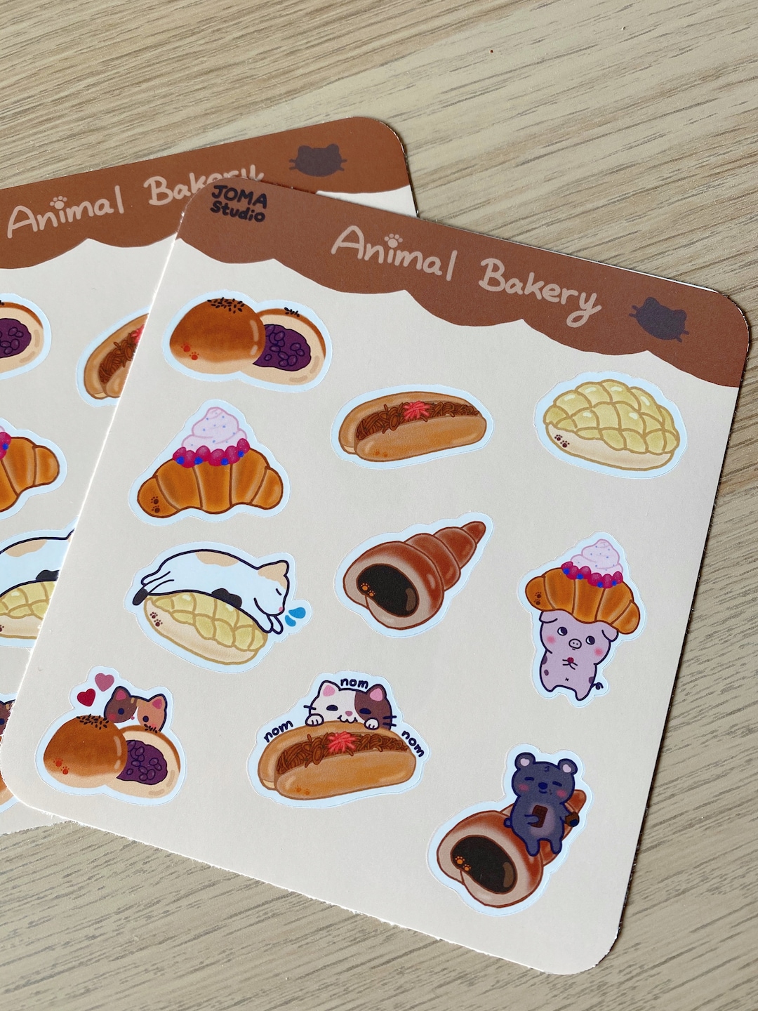Animal Bakery Sticker Sheets Kawaii Japanese Bread Stickers Cute Cat ...