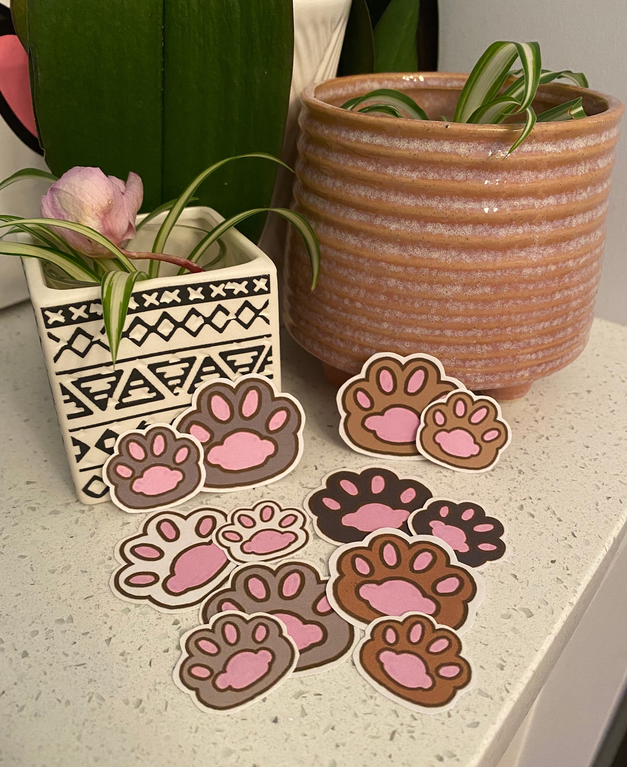 Cat Paws Stickers Set for Cat Lovers Set of 12 Kawaii - Etsy