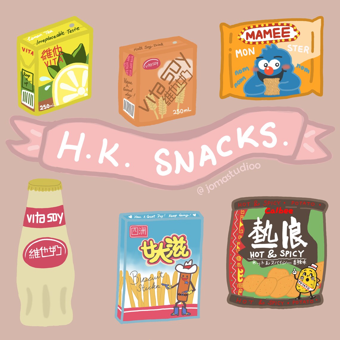 Cute Mamee Noodle Sticker Hong Kong Snacks Sticker Asian - Etsy
