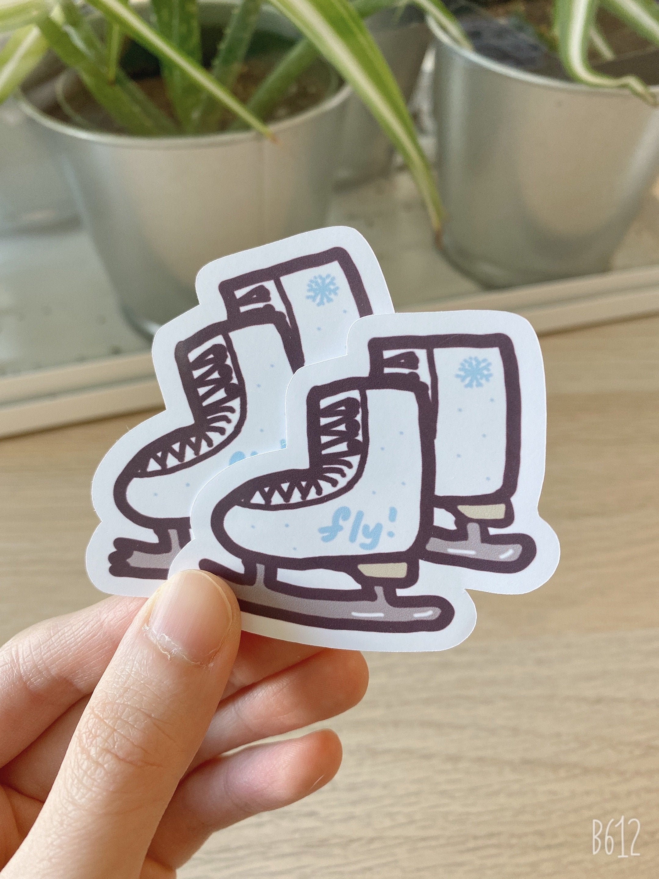 Figure Skating Stickers L White Figure Skate Stickers L Kawaii - Etsy UK