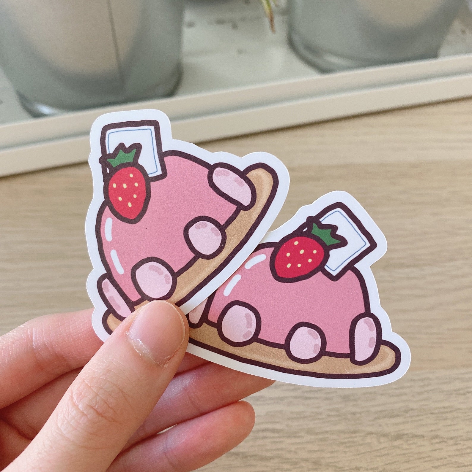 Kawaii Sweets Stickers Cute Stickers Pink Handmade Die Cut - Etsy