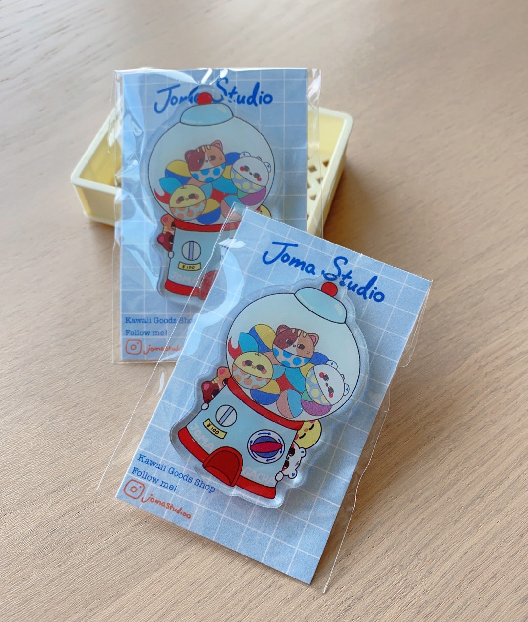 Cute Gachapon Pin | Mochi Cat, Jojo Duck, and Icy Bear | Kawaii Bag and ...