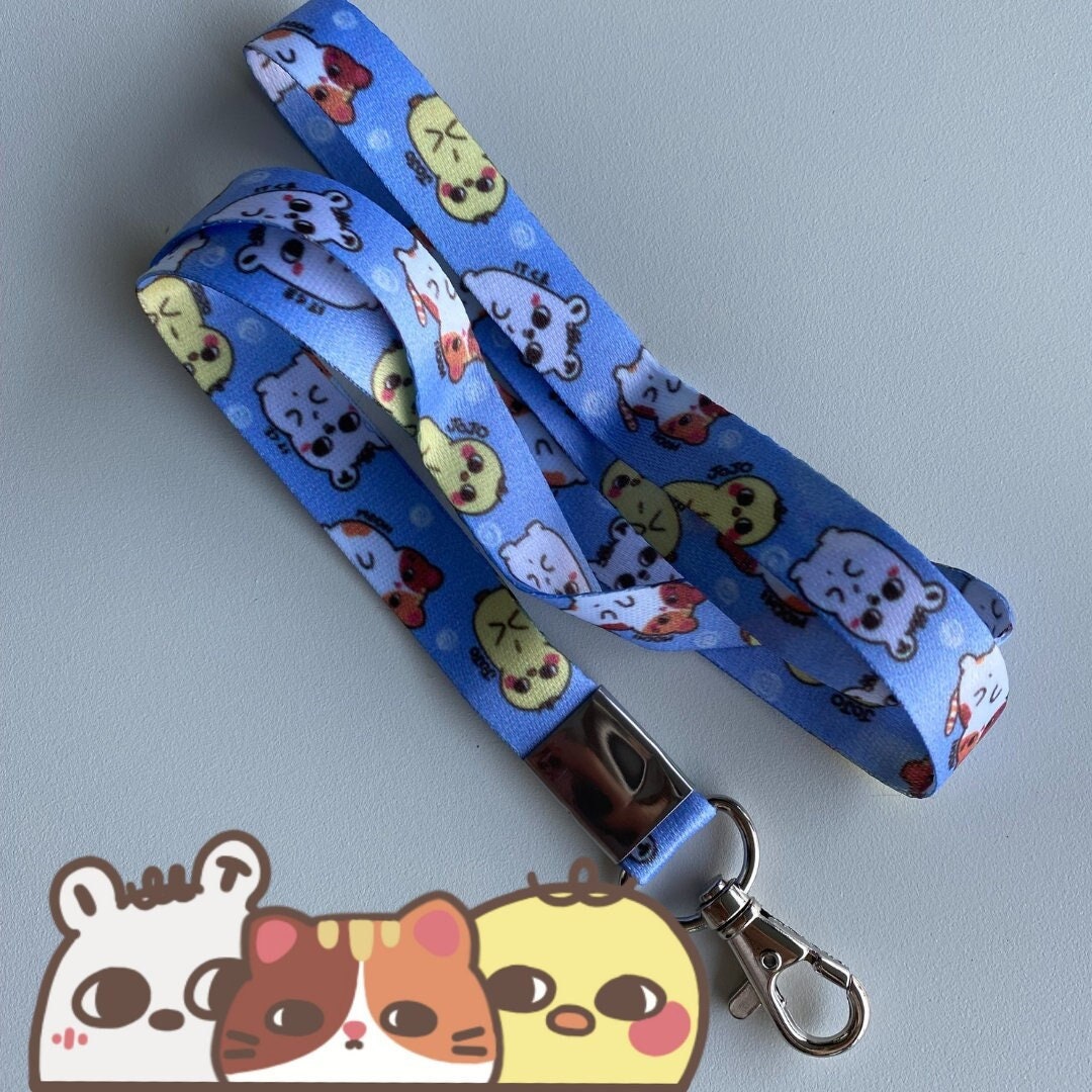 Cute Mochi Cat Lanyard Da Trio Lanyard for Keys Card - Etsy