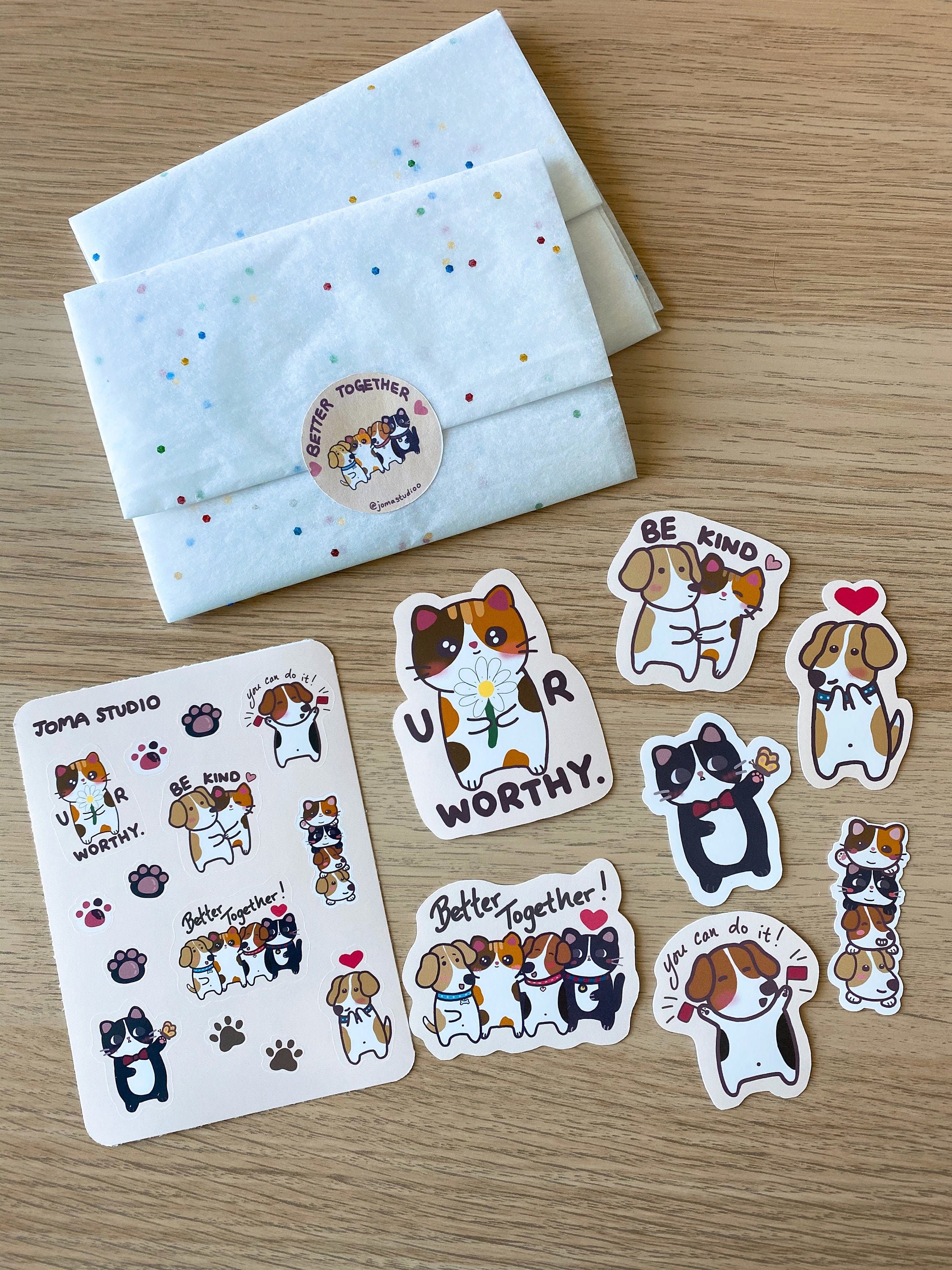 Better Together Sticker Bundle Value Sticker Pack Cats and - Etsy UK