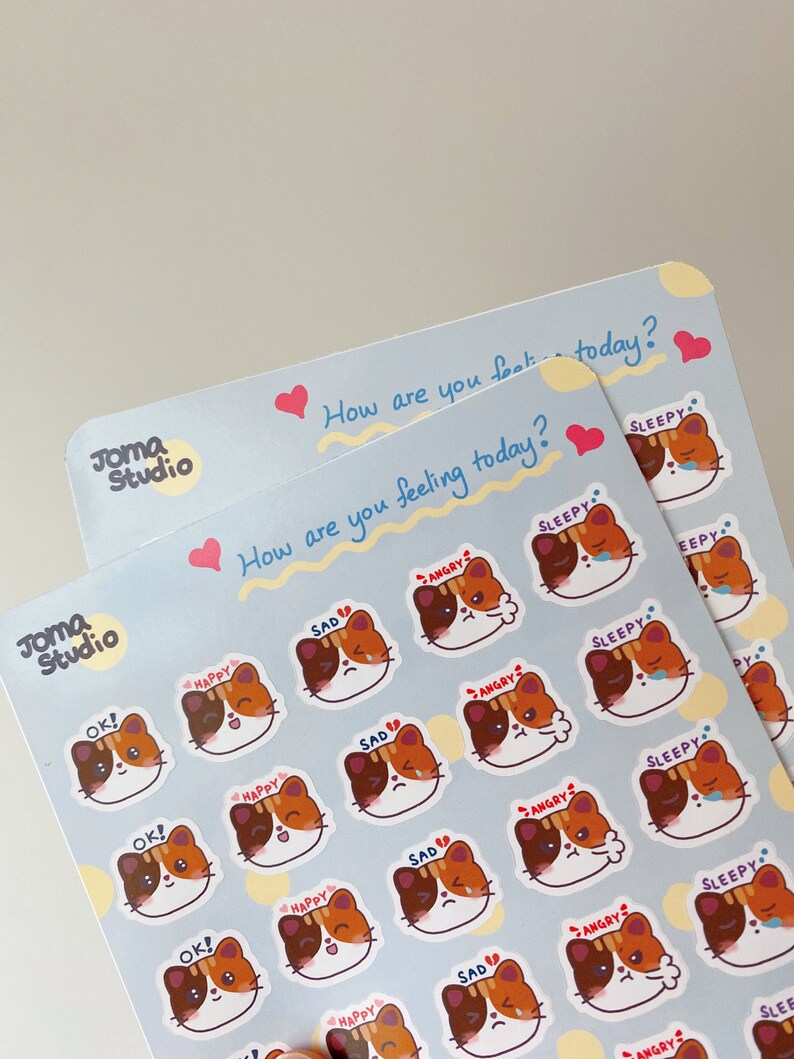 Cute Mood Tracker Sticker Sheets Kawaii Cat Stickers - Etsy Canada
